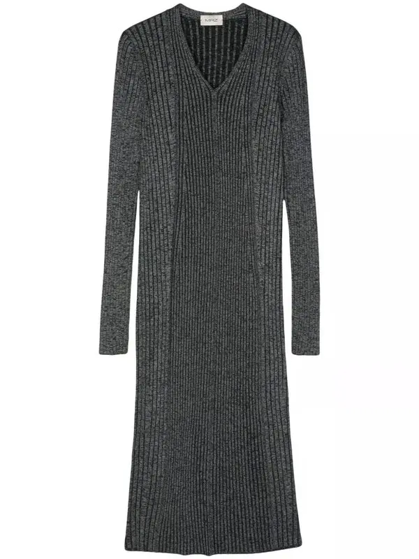 MRZ Ribbed-knit Midi Dress - Black