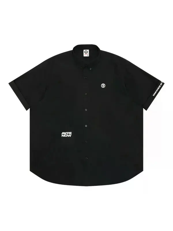 AAPE BY *A BATHING APE Logo-appliqué Shirt - Black