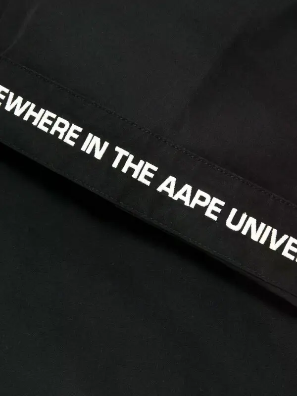 AAPE BY *A BATHING APE Logo-appliqué Shirt - Black