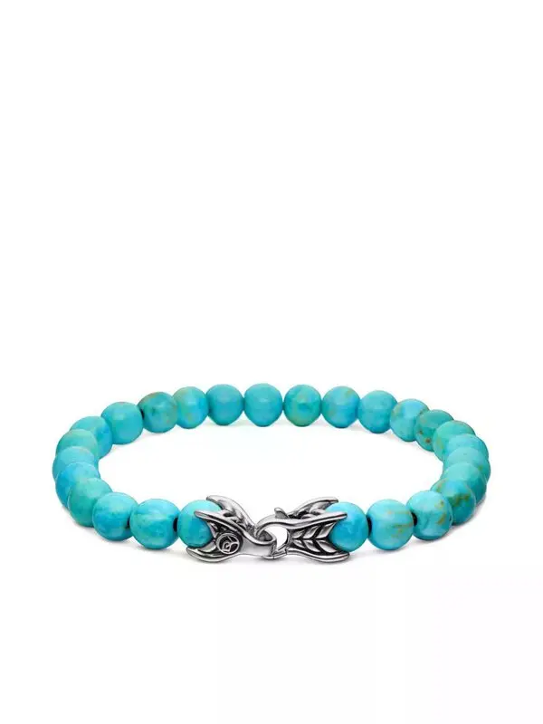 David Yurman Sterling Silver Spiritual Beads Bracelet - Blue
