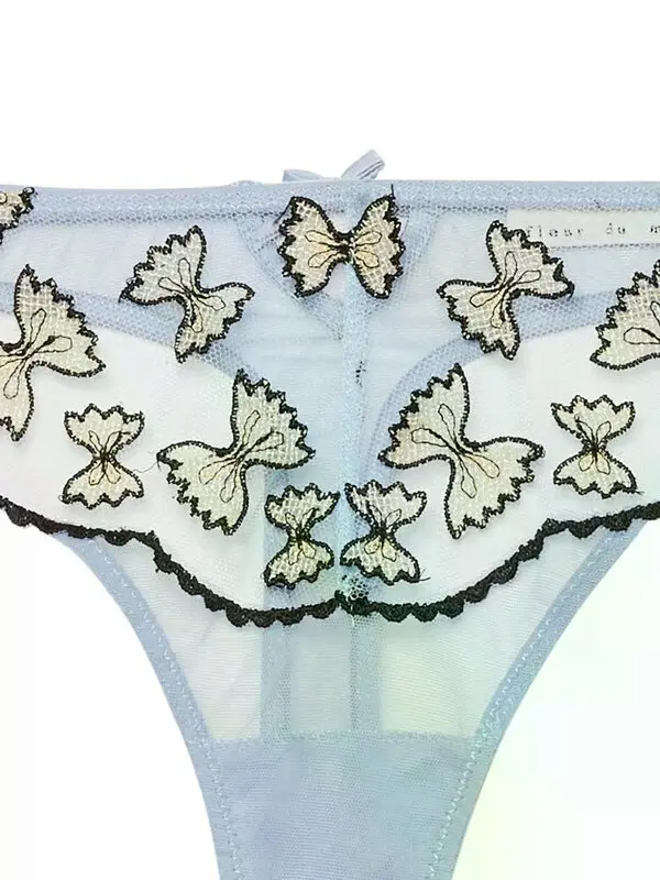 FLEUR DU MAL Farfalle Embroidered Thong