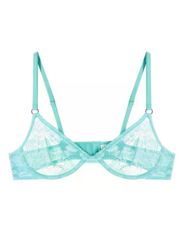 FLEUR DU MAL Le Stretch Lace Demi Bra - Green