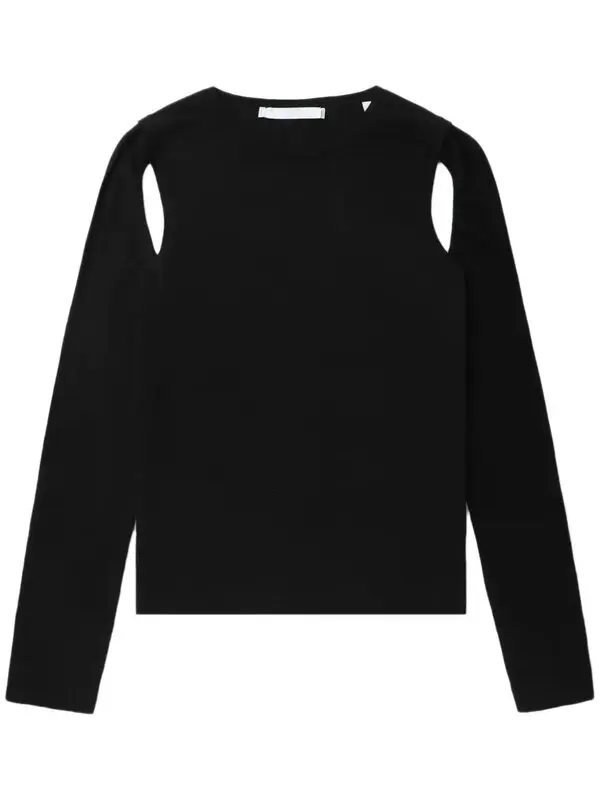 Helmut Lang Cut-out Fine-knit Jumper - Black