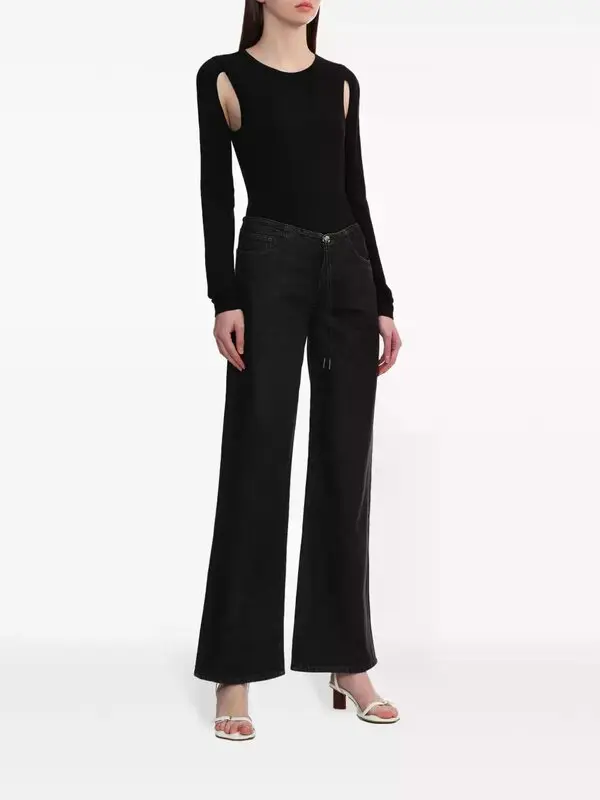 Helmut Lang Cut-out Fine-knit Jumper - Black