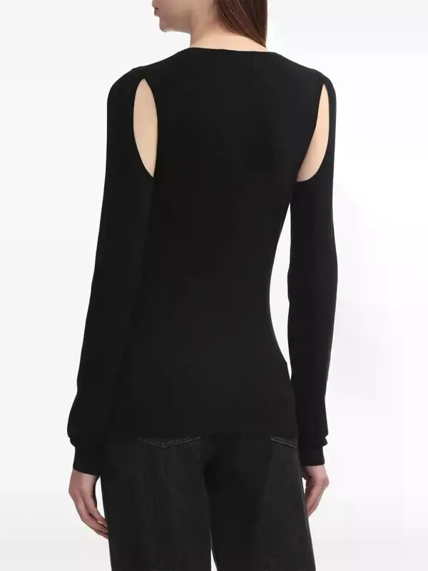 Helmut Lang Cut-out Fine-knit Jumper - Black