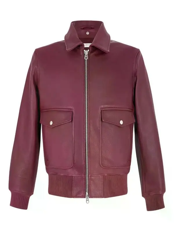 FURSAC Zip-up Leather Jacket - Red