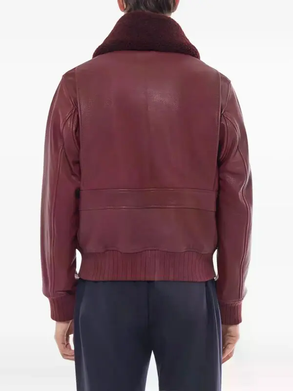 FURSAC Zip-up Leather Jacket - Red
