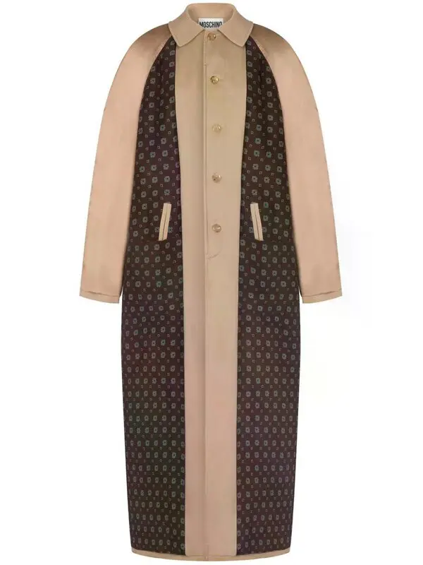 Moschino Single-breasted Two-tone Coat