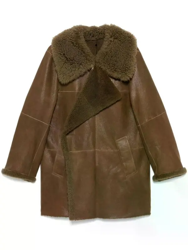 LEMAIRE Asymmetric Shearling Coat