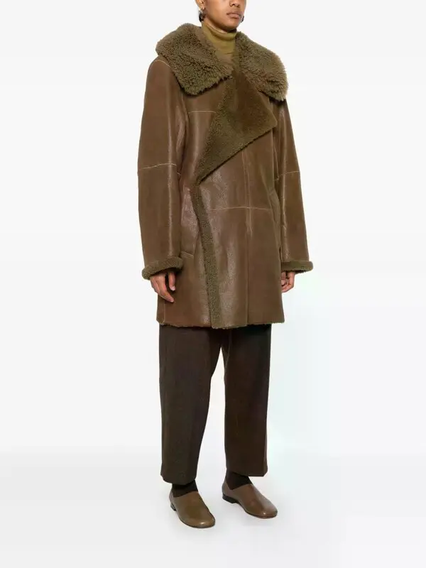 LEMAIRE Asymmetric Shearling Coat