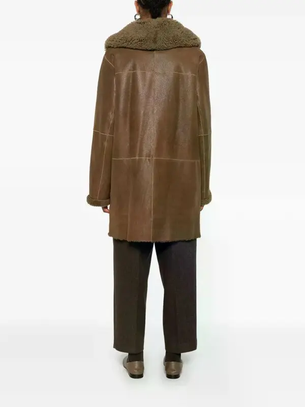 LEMAIRE Asymmetric Shearling Coat