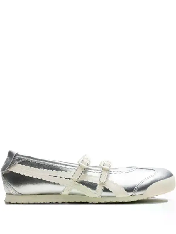Onitsuka Tiger Metallic Two Buckle-strap Sneakers - Silver