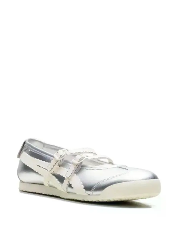 Onitsuka Tiger Metallic Two Buckle-strap Sneakers - Silver