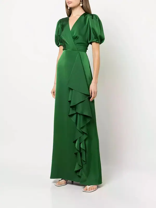 Sachin & Babi Mila Ruffle-drape Gown