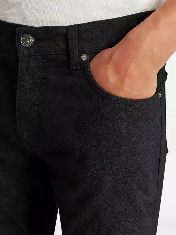 Etro Patterned Jacquard Slim-cut Jeans