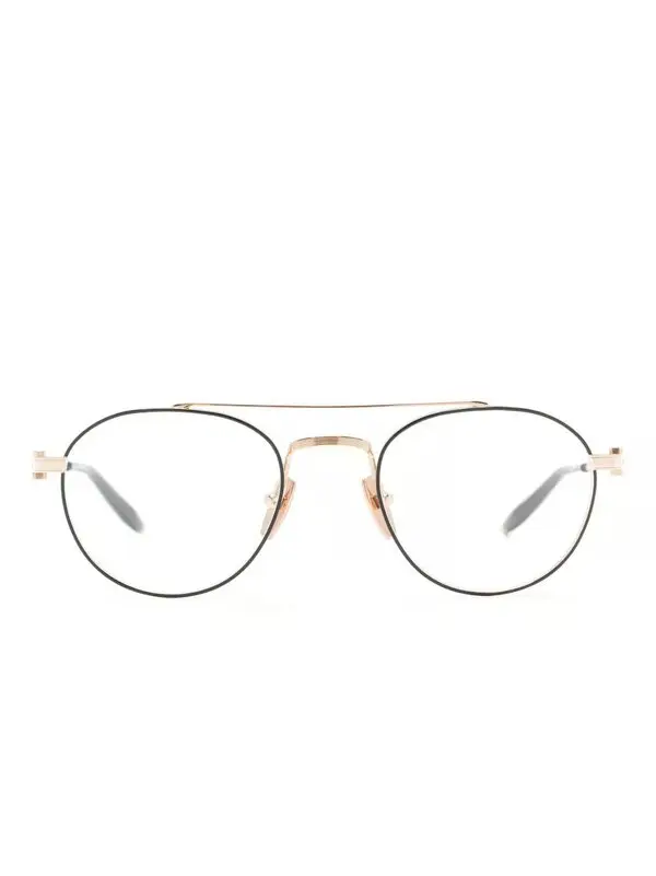 AKONI Round-frame Glasses - Gold