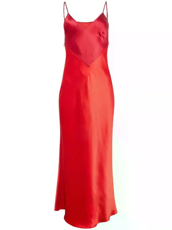 FLEUR DU MAL Silk Slip Dress - Red