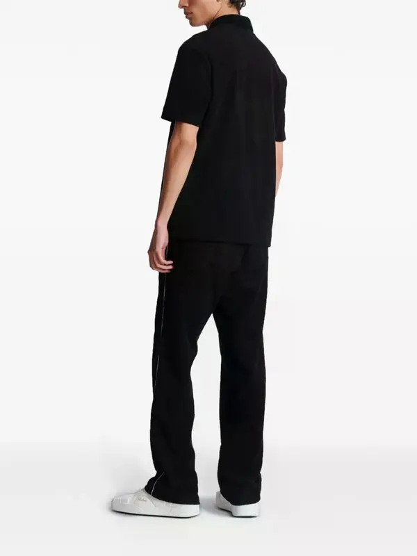 Balmain Monogram Velvet Cotton Polo Shirt