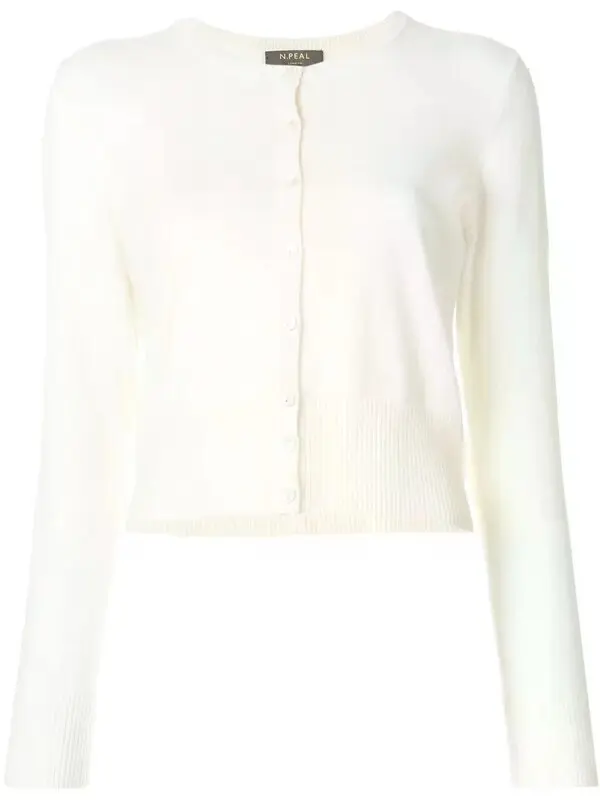 N.peal Cashmere Round Neck Cardigan - Neutrals