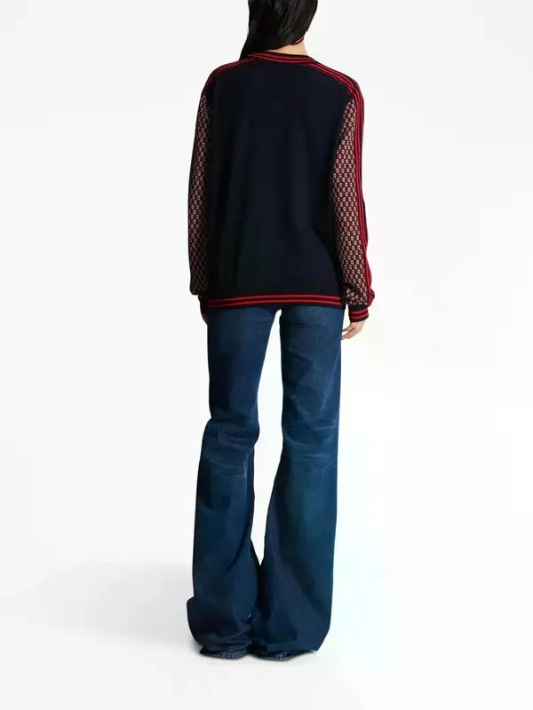 Balmain Monogram Check-pattern Jumper