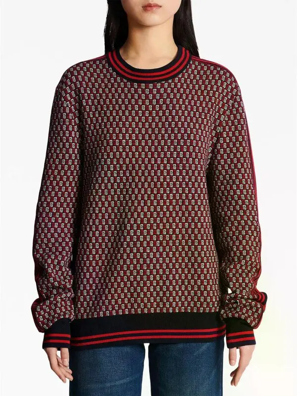 Balmain Monogram Check-pattern Jumper