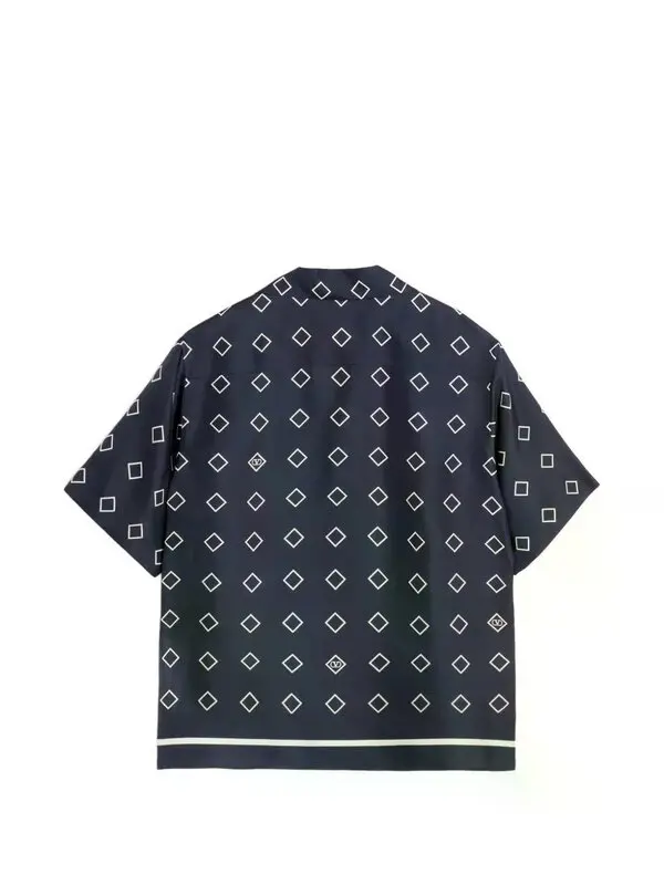 Valentino Garavani Silk Twill Bowling Shirt With Opticool Print