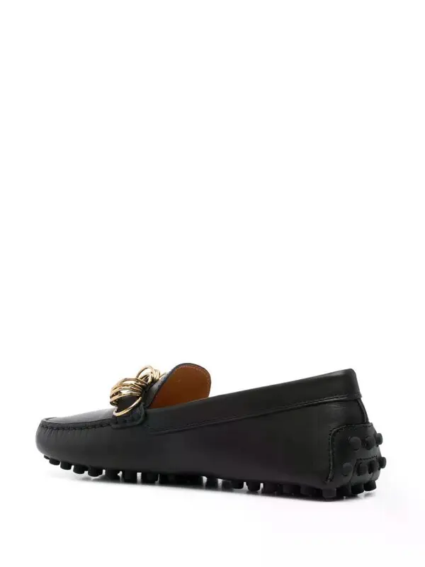 TOD'S Ring-embellished Loafers - Black
