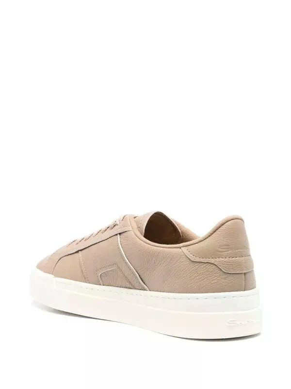 Santoni Logo-stamp Leather Sneakers - Neutrals