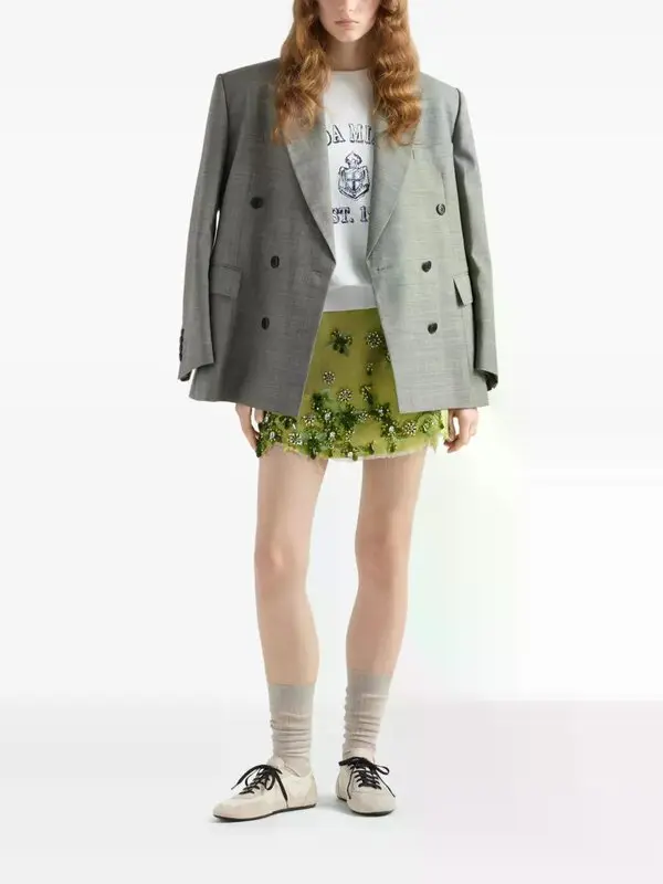 Prada Crystal-embellished Mini Skirt