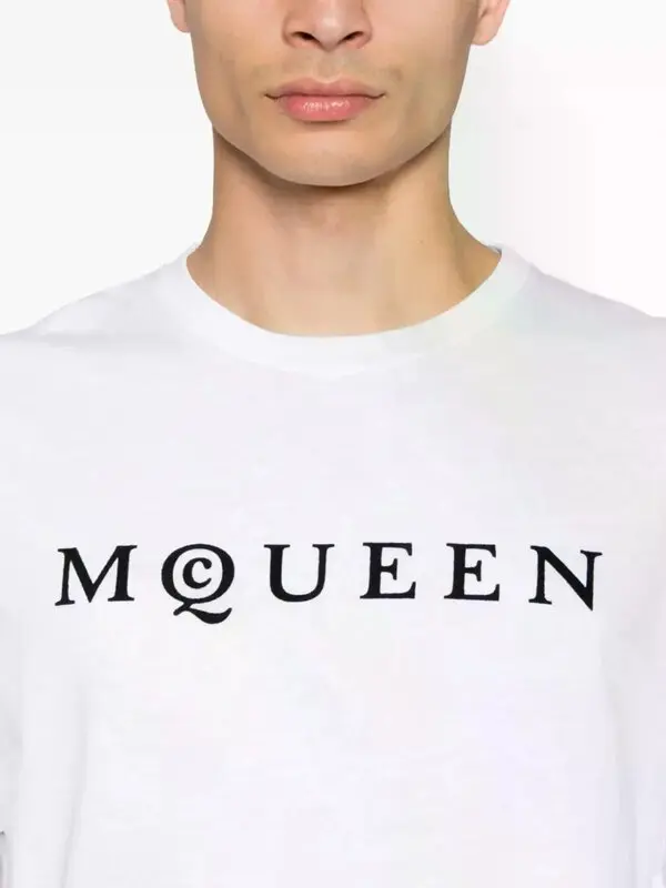 Alexander McQueen Flocked-logo T-shirt - White