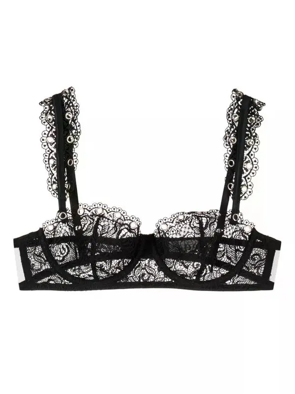 FLEUR DU MAL Eyelet-embellished Balconette Bra