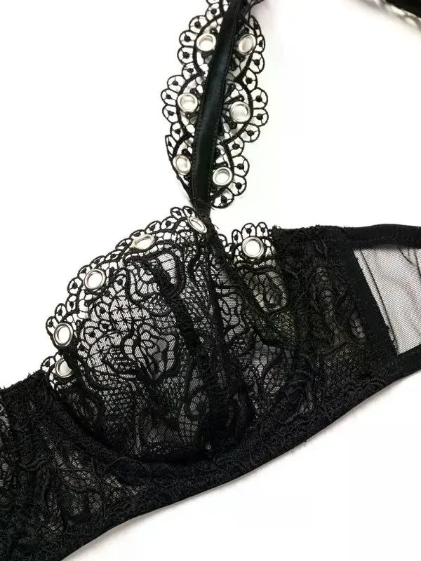 FLEUR DU MAL Eyelet-embellished Balconette Bra