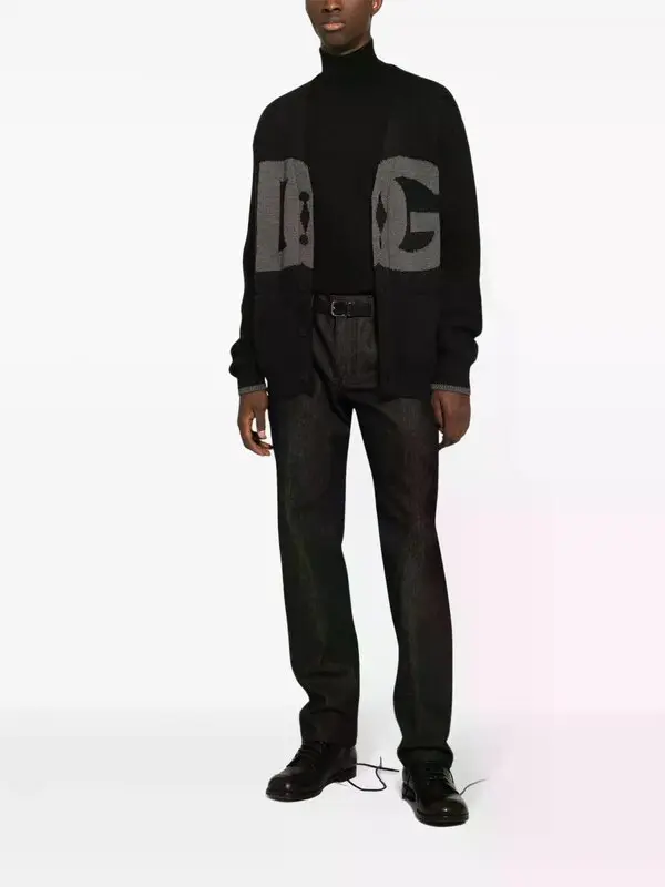 Dolce & Gabbana Logo-intarsia Virgin Wool Cardigan