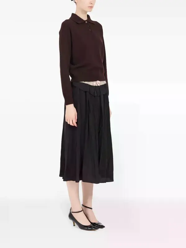 MAISON MARGIELA Polo Collar Ribbed Knit Top