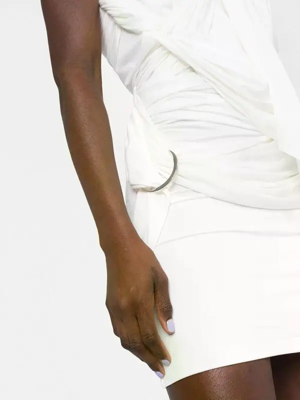 Attico Drape-detailed Thigh-length Skirt With Silver-tone Hardware