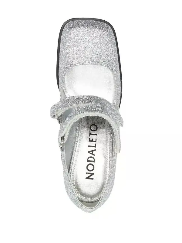 NODALETO Leather Pumps With Glitter Detail