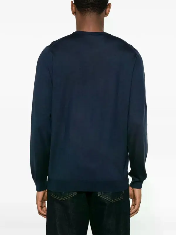 Fedeli Fine-knit Virgin Wool Jumper - Blue
