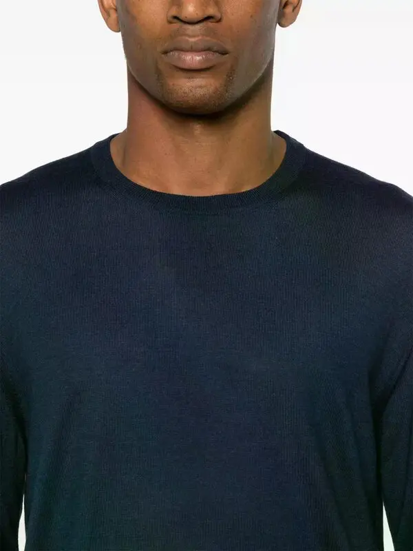 Fedeli Fine-knit Virgin Wool Jumper - Blue