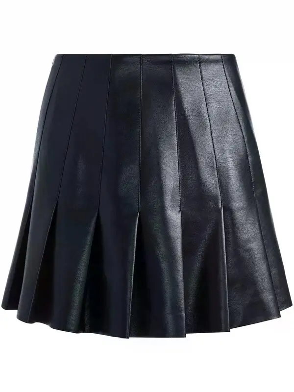 Alice + Olivia Carter Faux Leather Pleated Skirt
