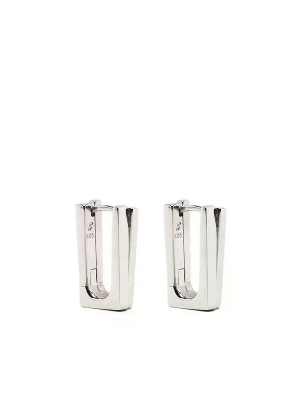 Tom Wood Step Hoop Earrings - Silver