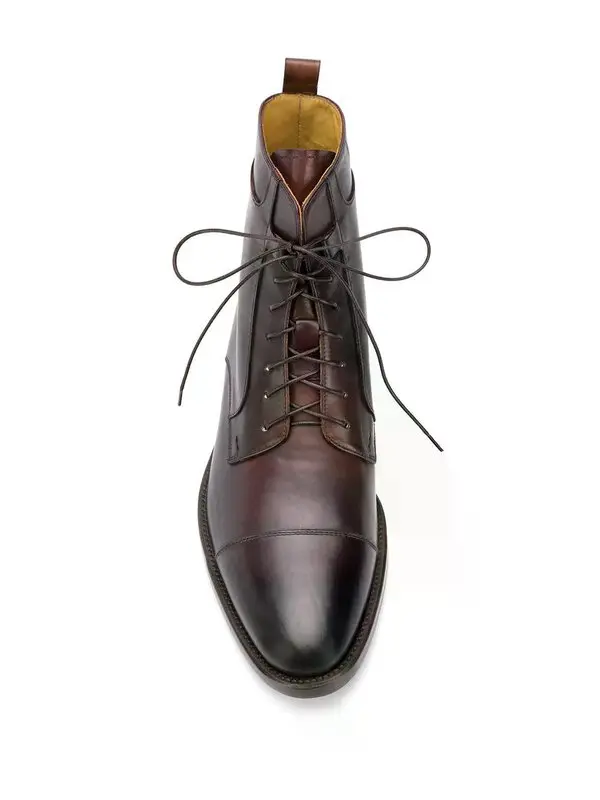 SCAROSSO Leather Lace-up Boots