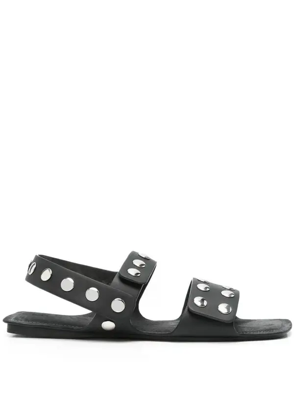 Khaite Boden Flat Sandals With Stud Detailing - Black