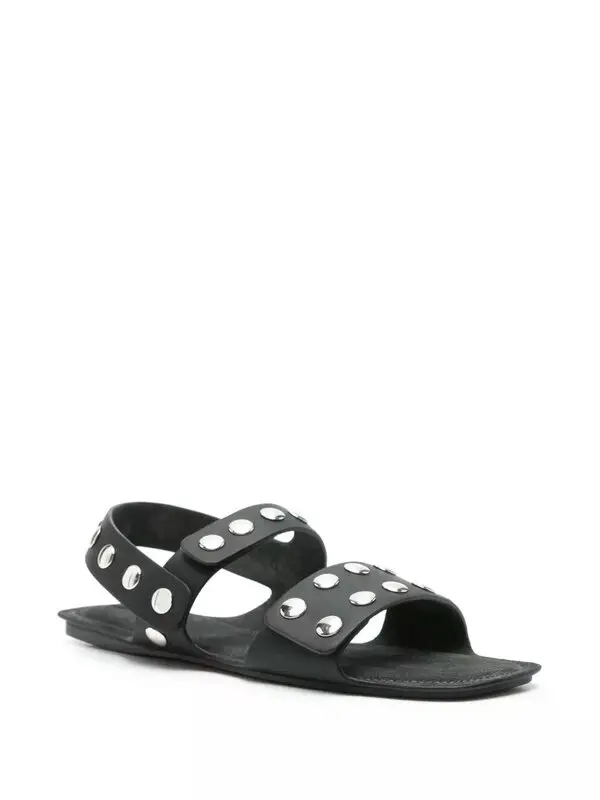 Khaite Boden Flat Sandals With Stud Detailing - Black