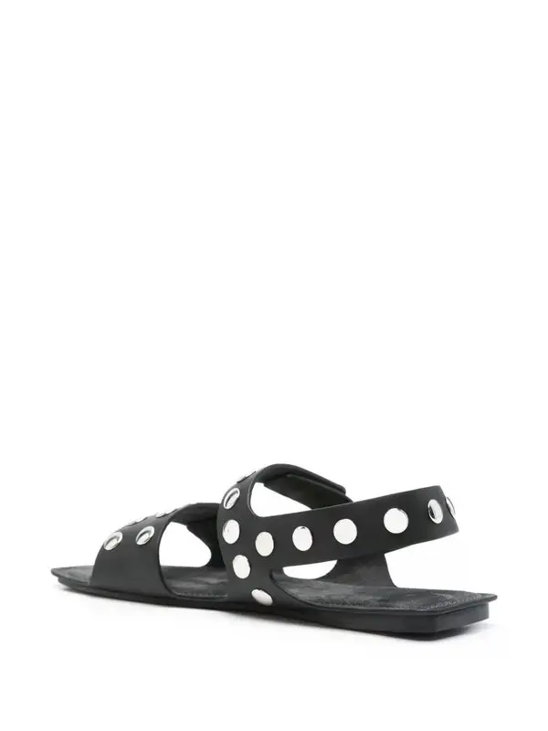 Khaite Boden Flat Sandals With Stud Detailing - Black