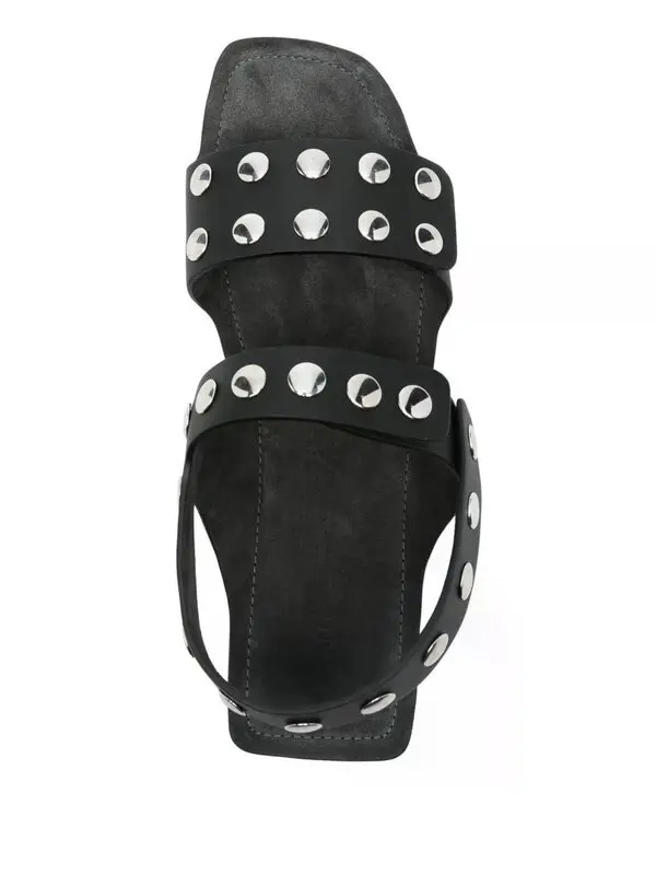 Khaite Boden Flat Sandals With Stud Detailing - Black