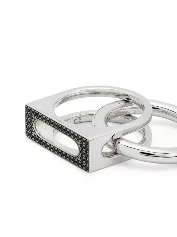 Tom Wood Black Spinel Stack Rings