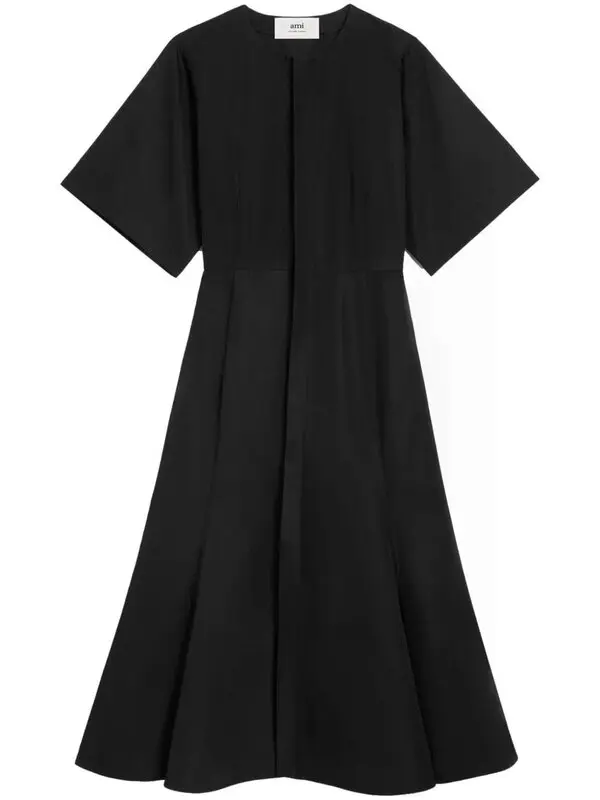 AMI Paris Short-sleeve Cotton Midi Dress