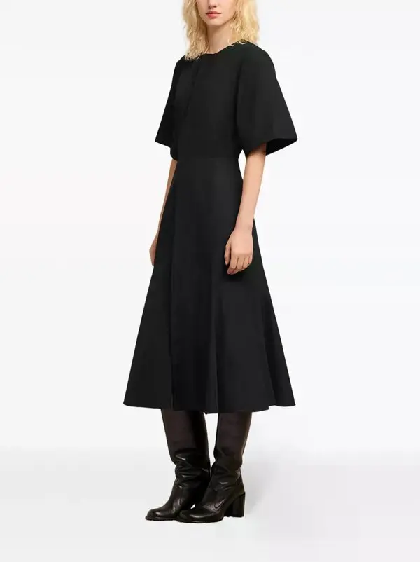 AMI Paris Short-sleeve Cotton Midi Dress