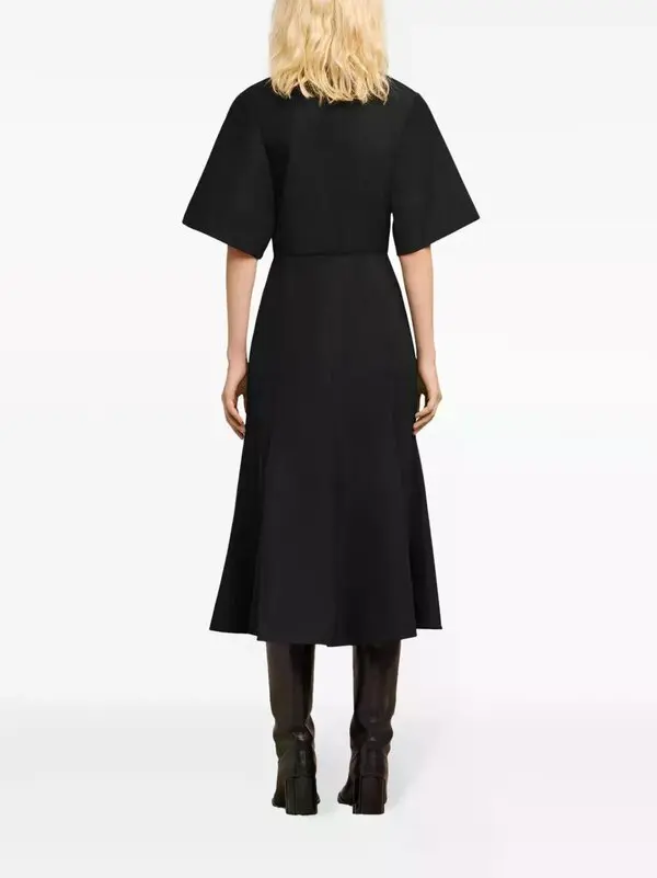 AMI Paris Short-sleeve Cotton Midi Dress