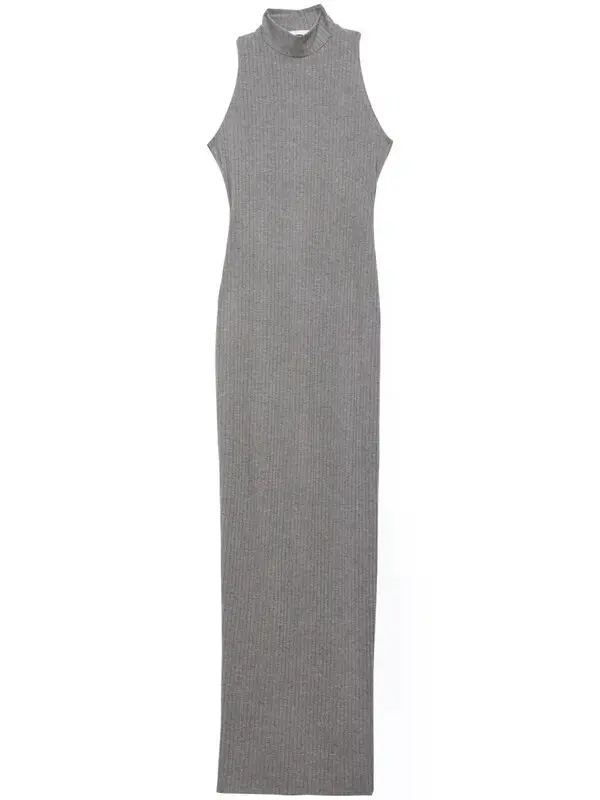 FLEUR DU MAL Ribbed Racer Maxi Dress